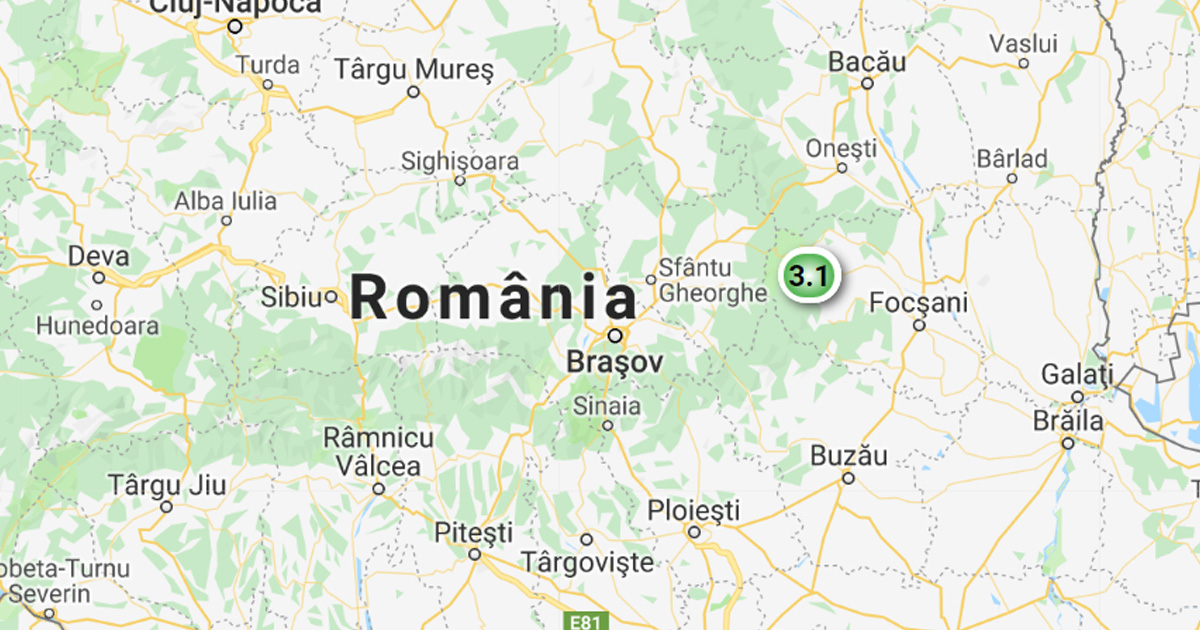 România: cutremur cu magnitudinea 3,1 pe scara Richter în zona seismică ...