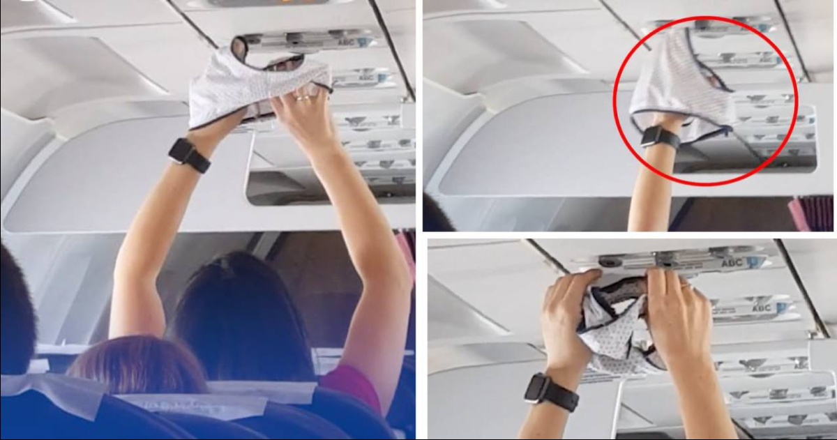 VIDEO | O pasageră dintr-un avion a uscat lenjeria intimă a copilului ...
